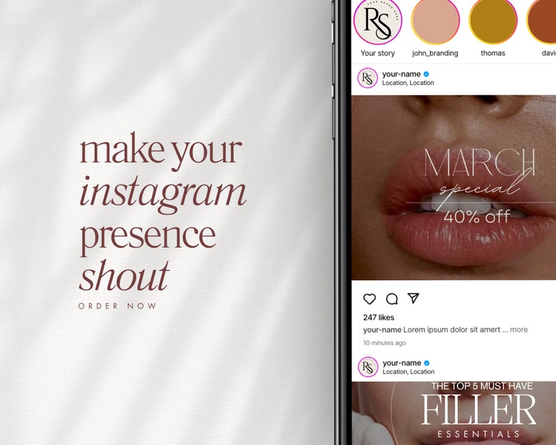 Luxury Lip Filler & Botox Instagram Templates, Aesthetic Nurse and Lip ...