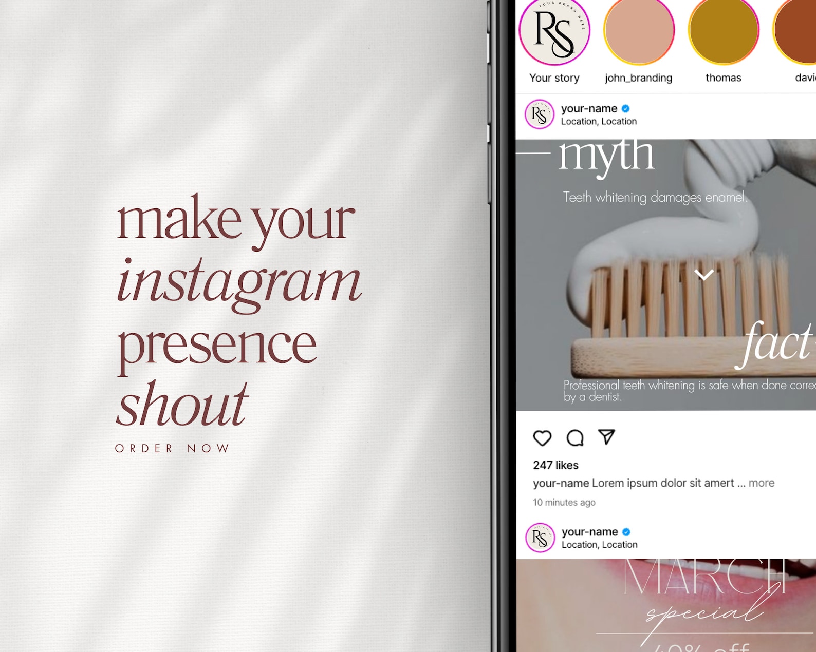Teeth Whitening Instagram Post Templates, Canva Dentist Flyer Template ...