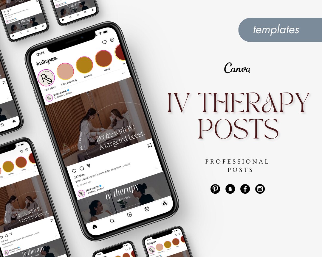 IV Therapy Instagram Templates, Iv Hydration Instagram Templates, IV ...