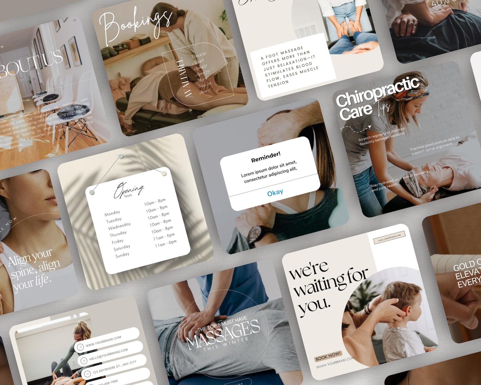 Chiropractor Instagram Post Templates, Chiropractic Clinic, Doctor ...