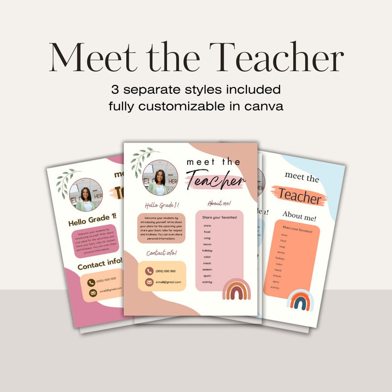 Meet the Teacher Template Canva, Daycare Printable Flyer, Teacher ...