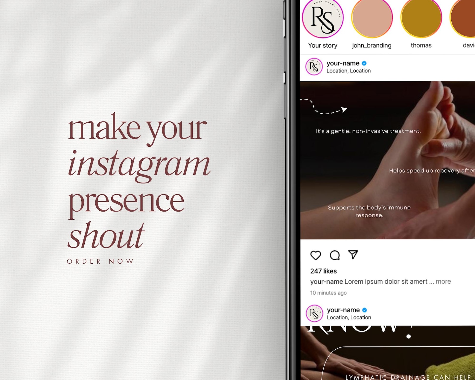 Manual Lymphatic Drainage Instagram Post Template for Massage ...