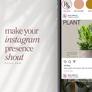 Plant Shop Instagram Post Templates, Editable Canva Branding (40 Posts ...