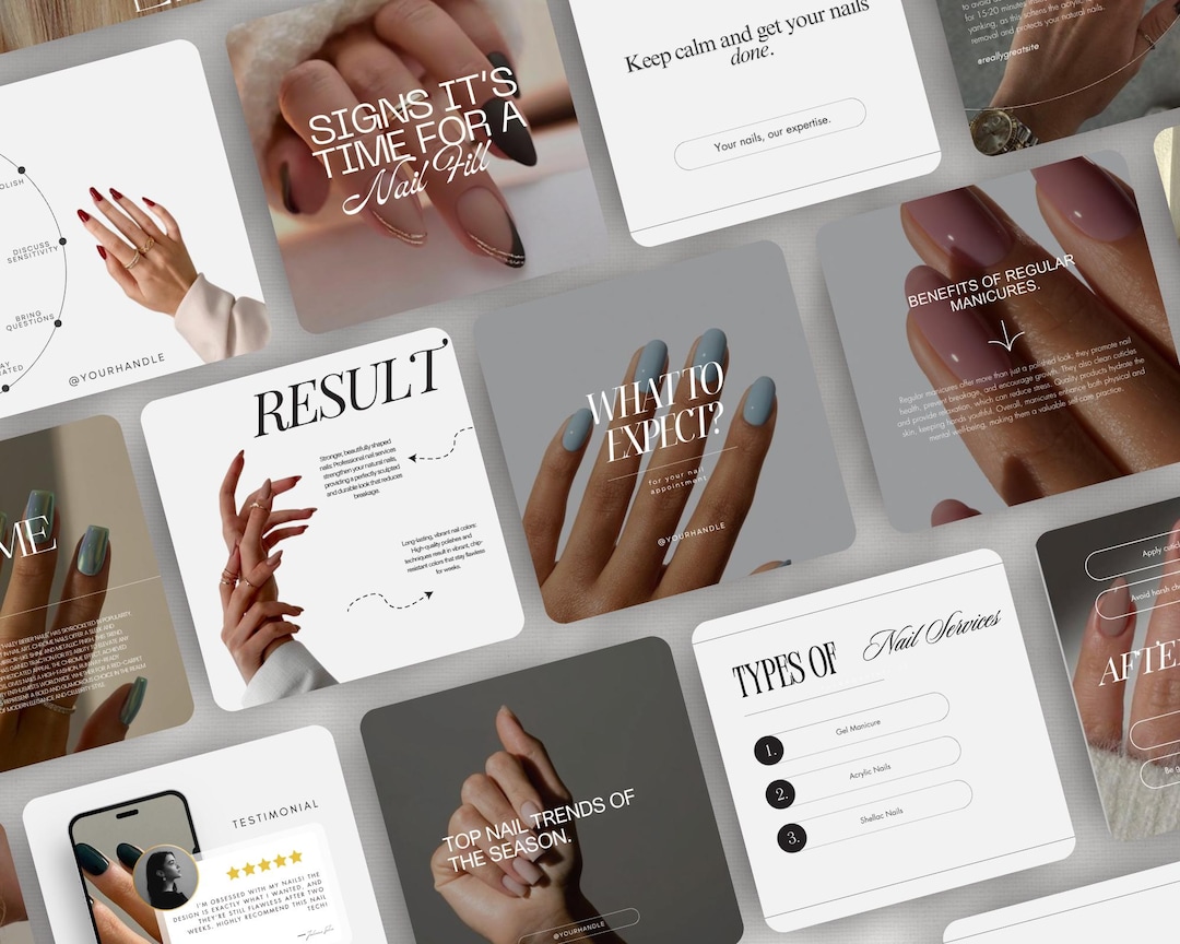 100 Nail Tech Social Media Templates for Instagram, Nail Artist ...