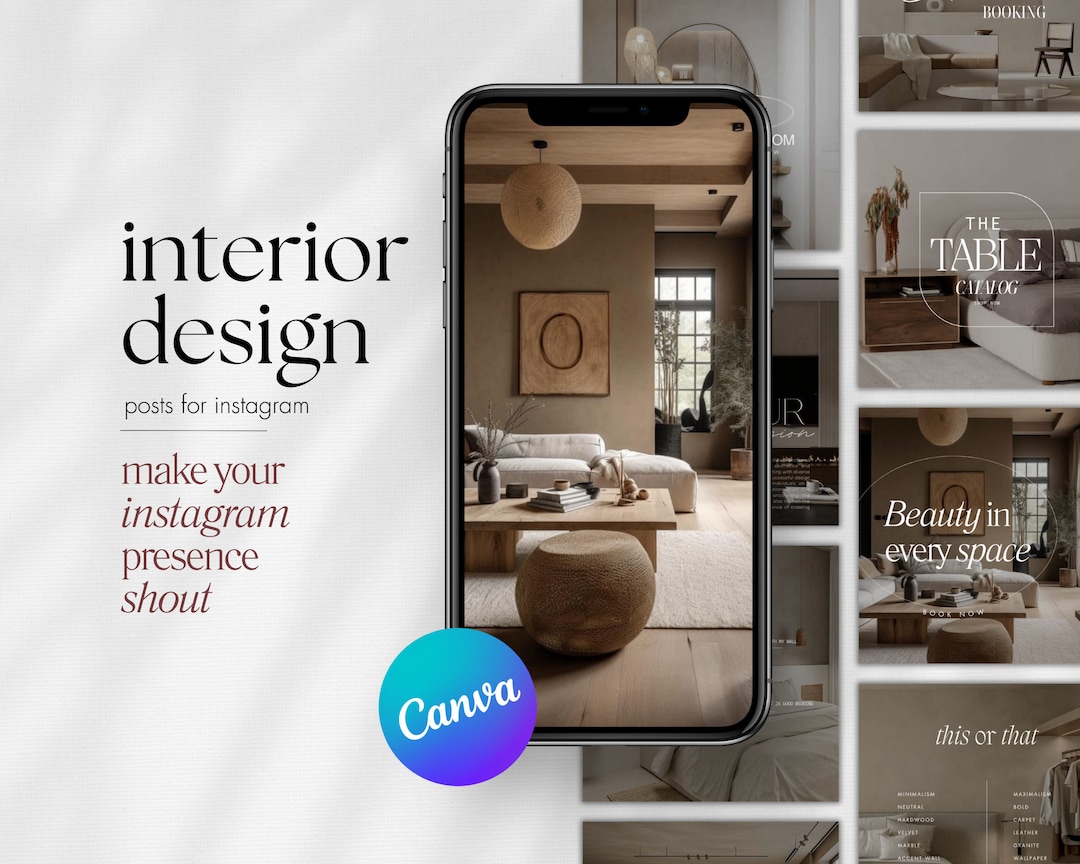 Interior Design Instagram Post Template, Interior Design Social Media ...