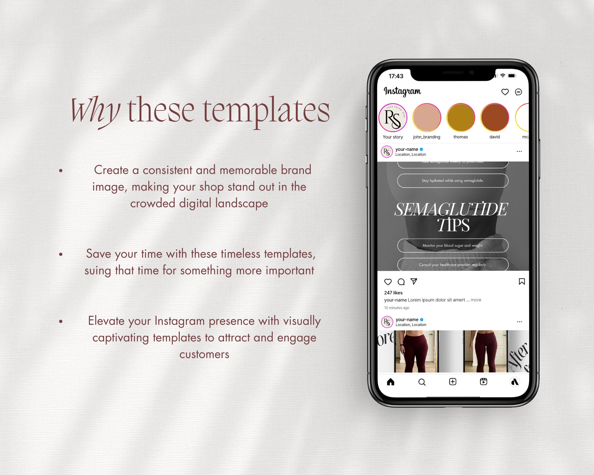 Semaglutide and Weight Loss Instagram Templates, Semagluetide Canva ...