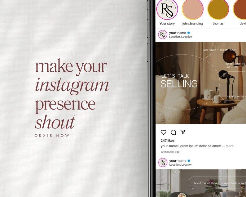 Luxury Real Estate Instagram Template | Realtor Social Media Bundle ...