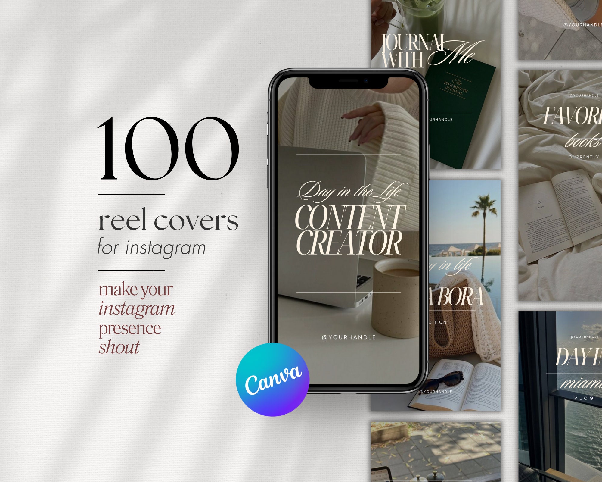 100 Instagram Reel Cover Template, Content Creator Reel Cover Editable ...