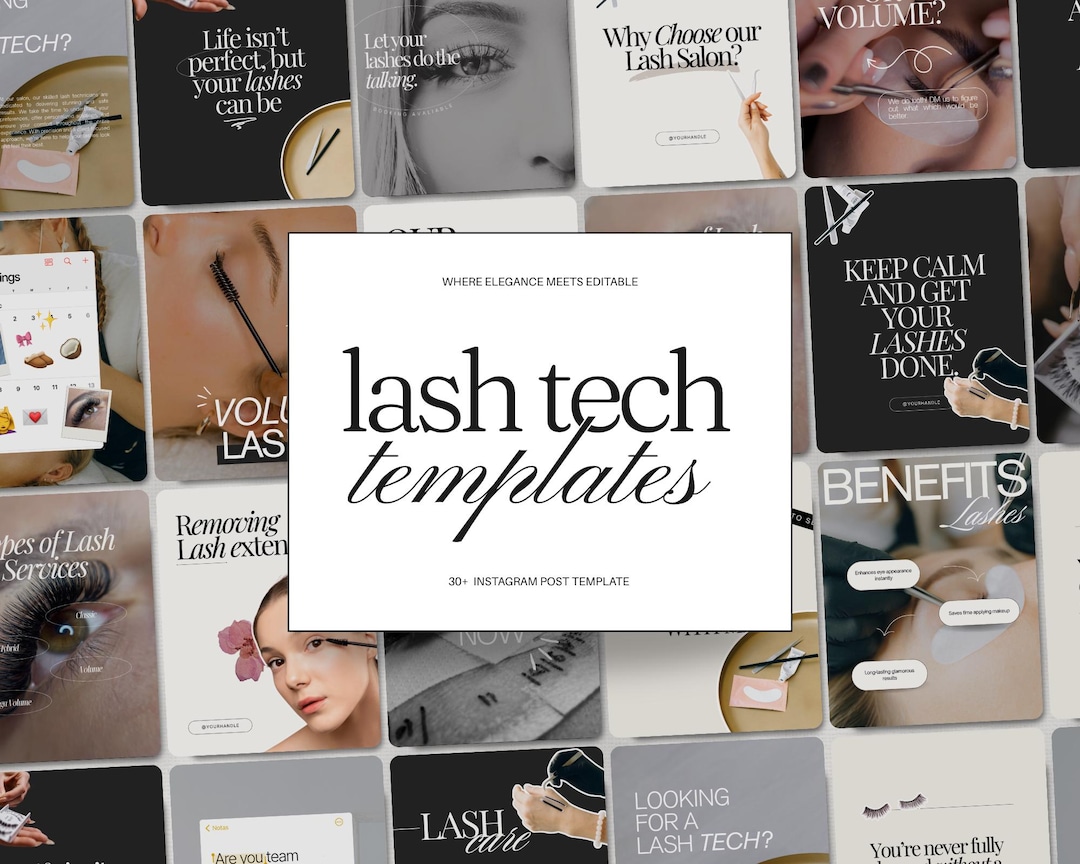 Lash Tech Instagram Post Templates: Modern Canva Bundle for Salons - Etsy