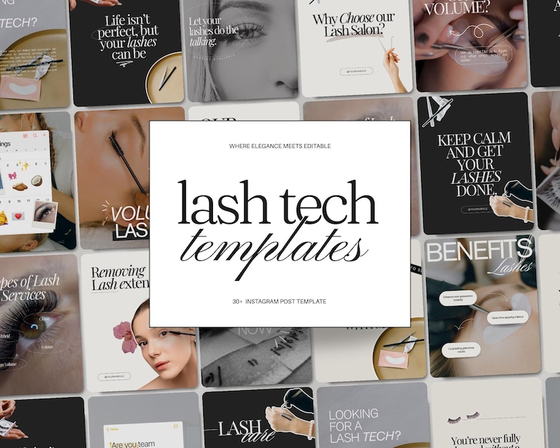 Lash Tech Instagram Post Templates: Modern Canva Bundle for Salons - Etsy