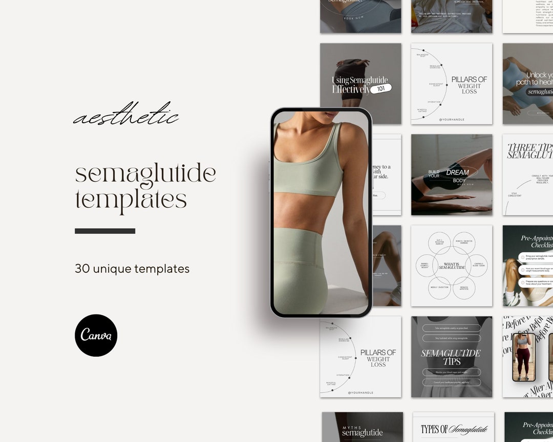 Semaglutide and Weight Loss Instagram Templates, Semagluetide Canva ...