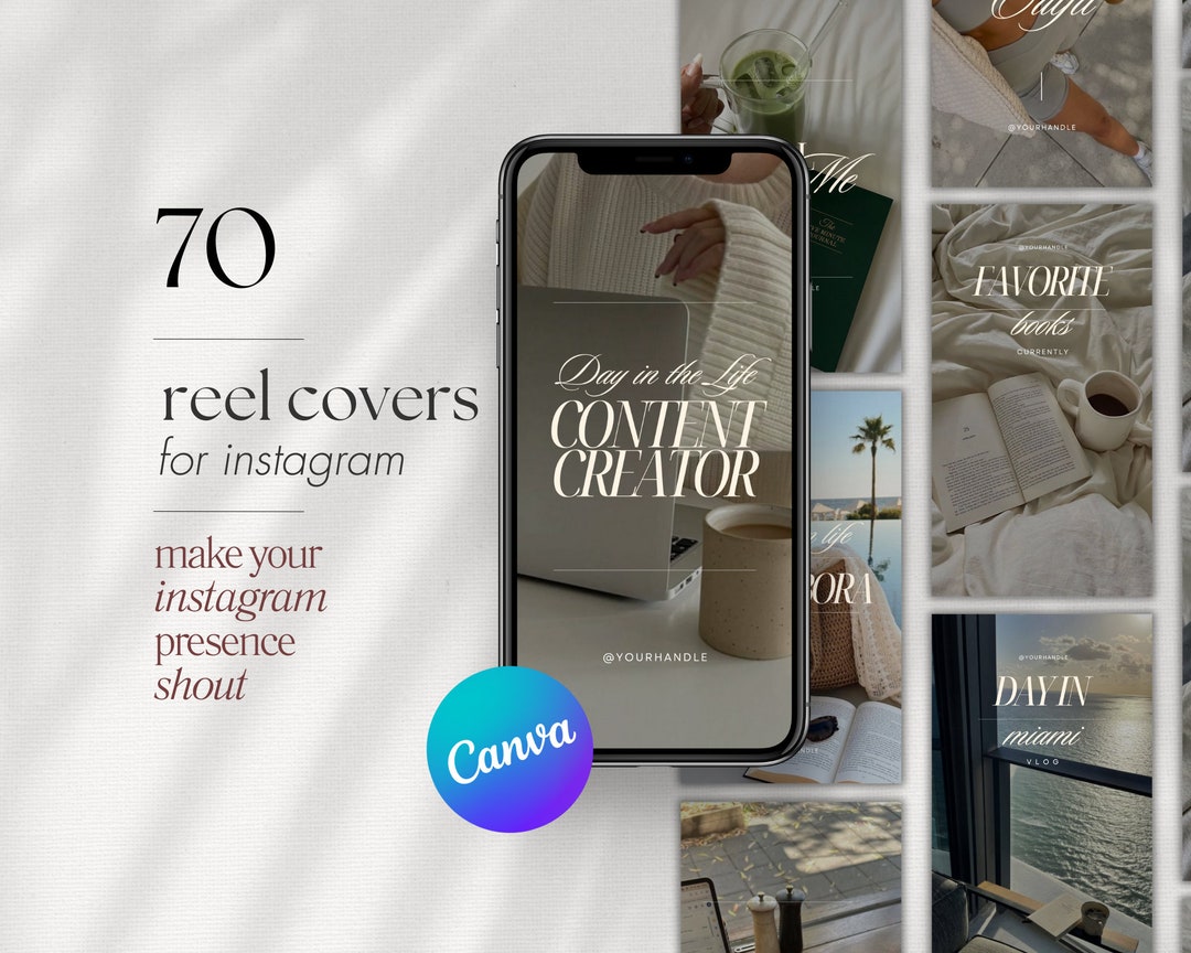 70 Instagram Reel Cover Templates, Content Creator Reel Cover Editable ...