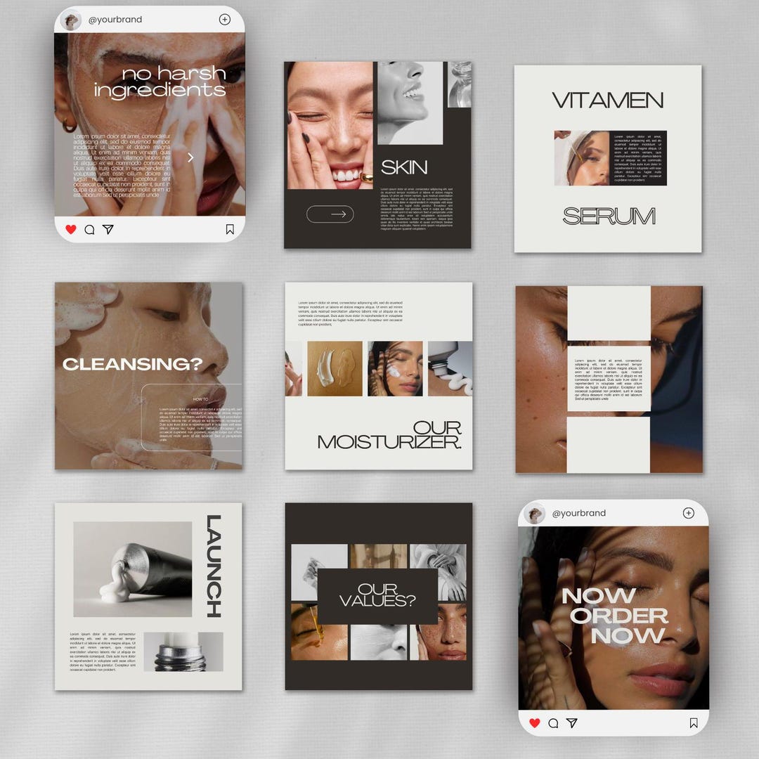 Skincare Instagram Templates | Luxury & Aesthetic Esthetician Social ...