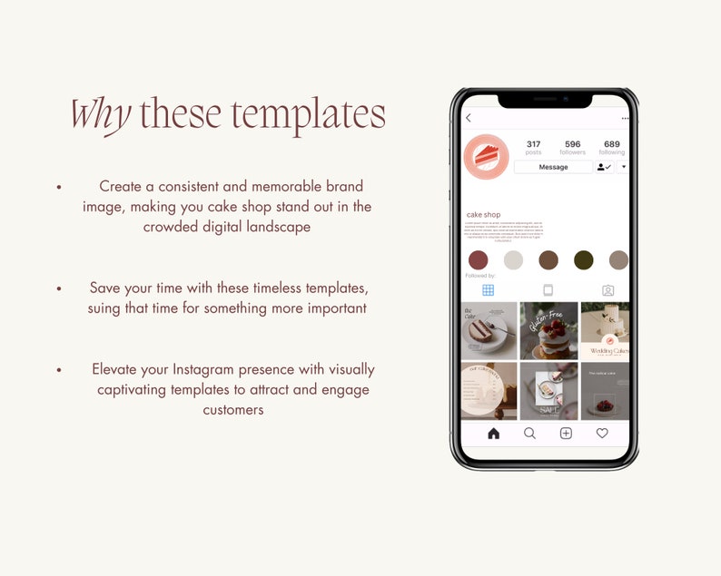 Cake and Bakery Instagram Post Templates, Cake Shop Branding Kit, Cake ...