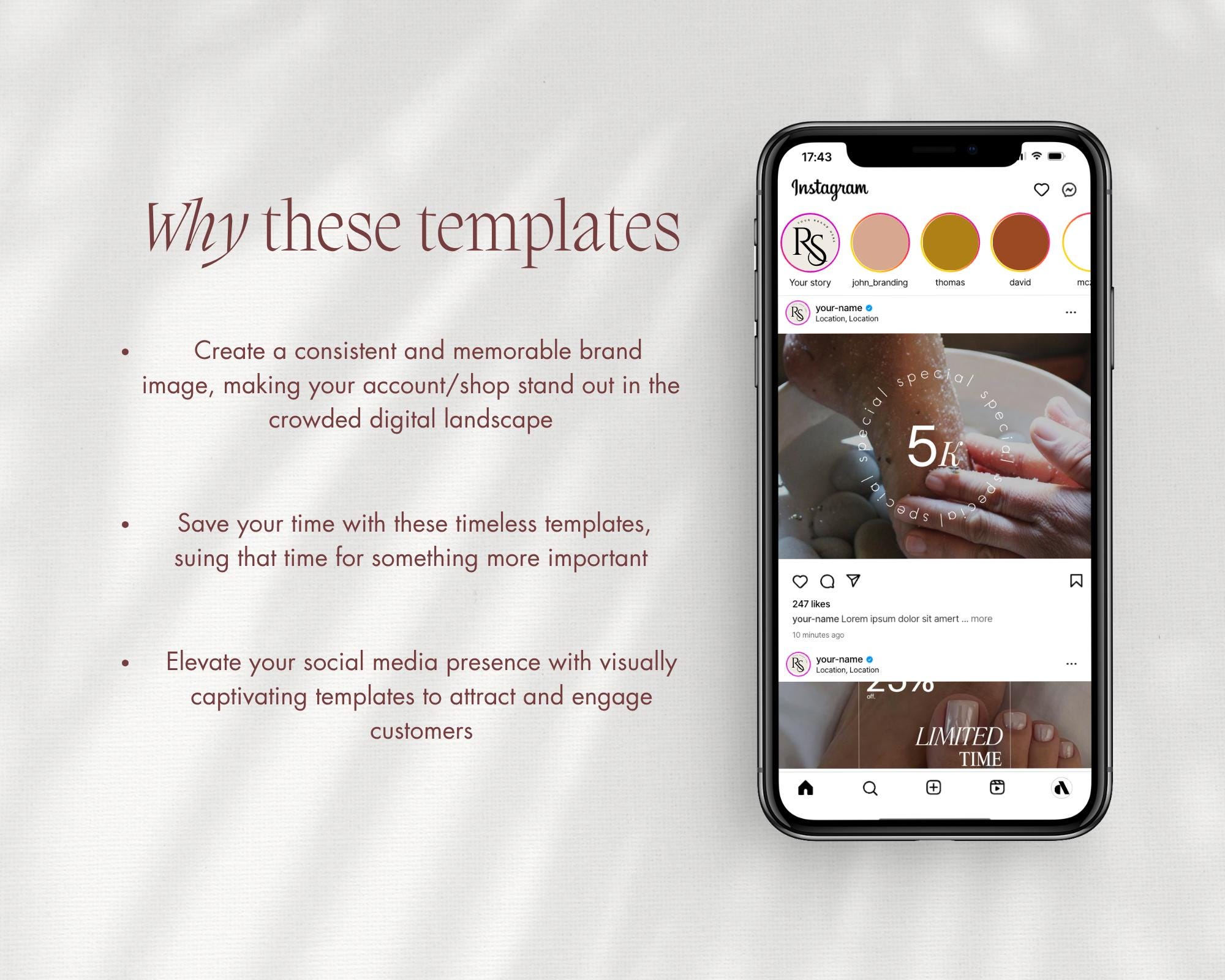 Pedicure Instagram Post Templates, Podiatrist Social Media Content ...