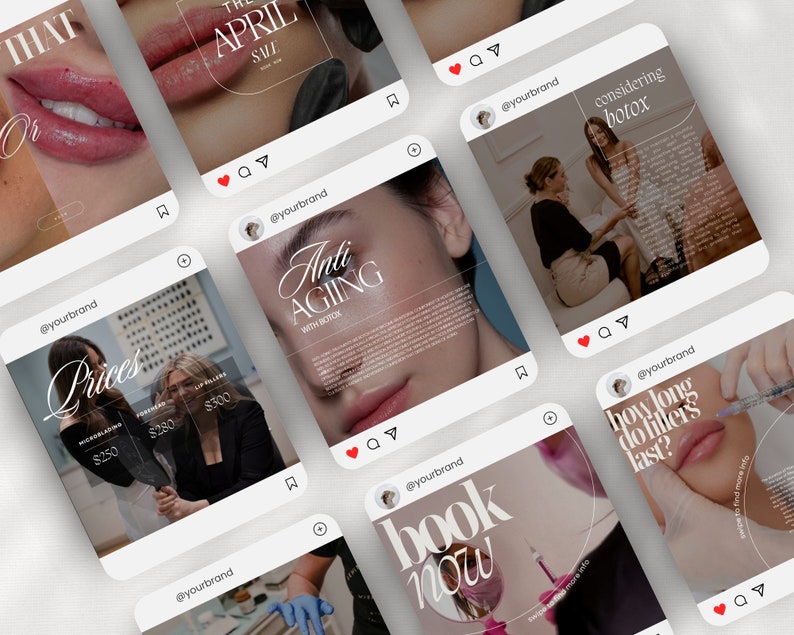 Medspa Canva Instagram Templates, Botox and Filler Instagram Posts ...