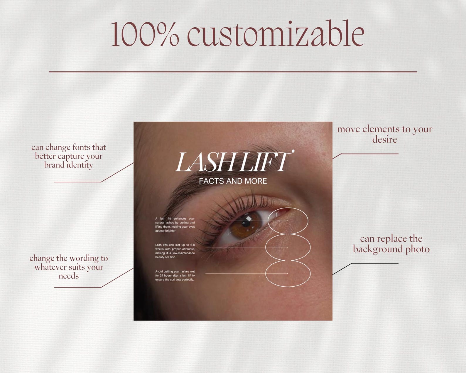 Lash Lift Instagram Post Templates, Eyelash Lift Social Media Posts ...