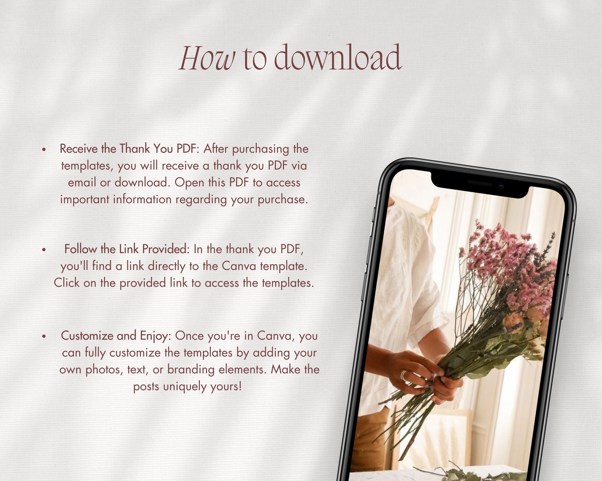 Florist Instagram Templates, Editable Flower Shop Social Media (canva ...