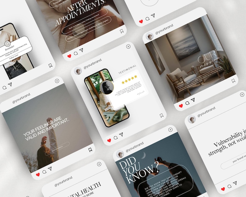 Therapist Instagram Templates, Psychologist Social Media Posts, Mental ...
