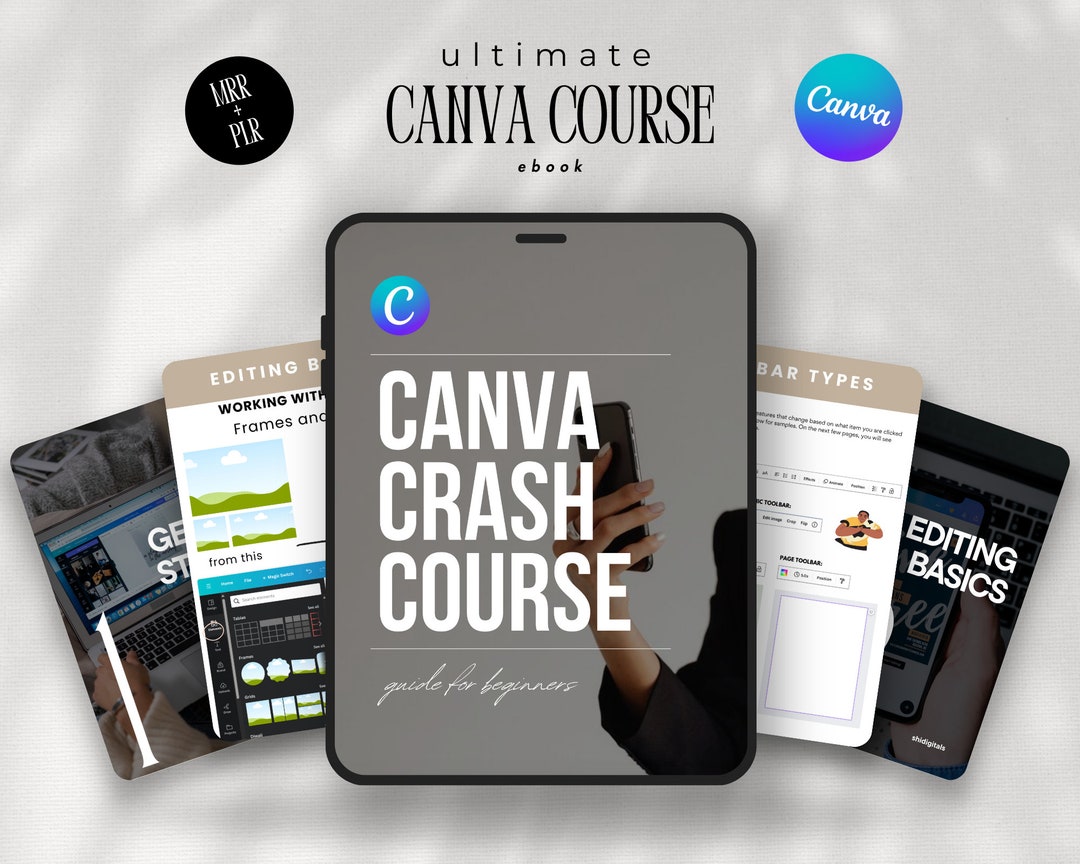 Canva Crash Course Ebook, MRR + PLR, Beginner's Guide - Etsy