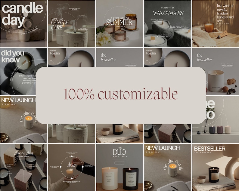 Candle Instagram Post Template, Editable Canva Designs for Candle ...