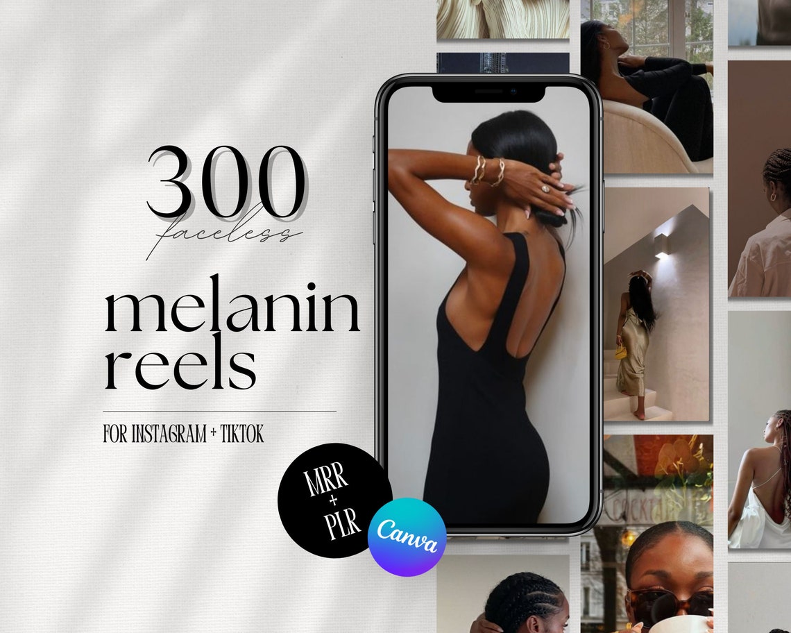 300 Faceless Melanin Reels for Instagram and Tiktok,faceless Digital ...