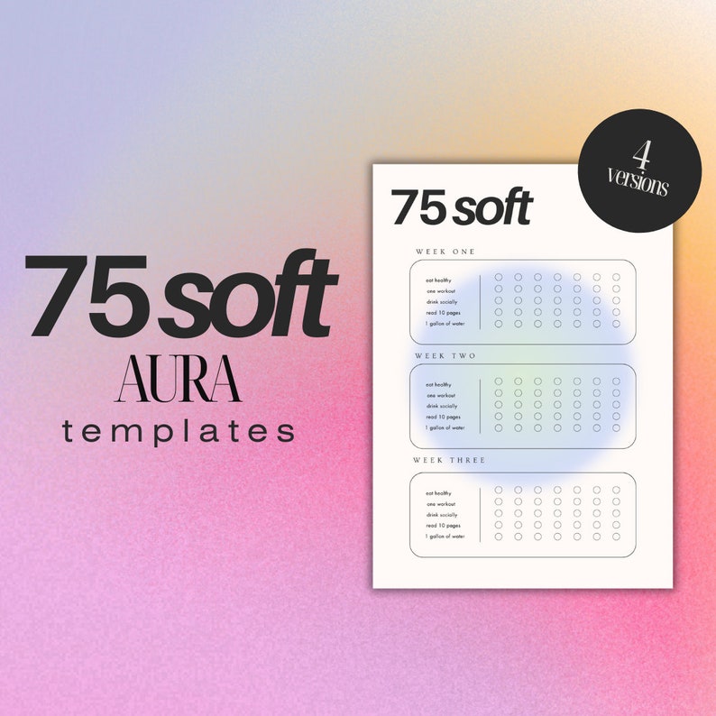 EDITABLE 75 Soft Tracker Template, Canva Workout Template, Lifestyle ...