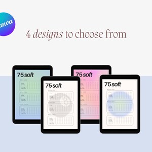 EDITABLE 75 Soft Tracker Template, Canva Workout Template, Lifestyle ...
