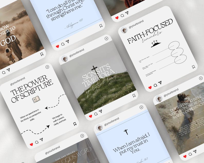 Faith-based Christian Instagram Post Template, Bible Verse Quotes ...