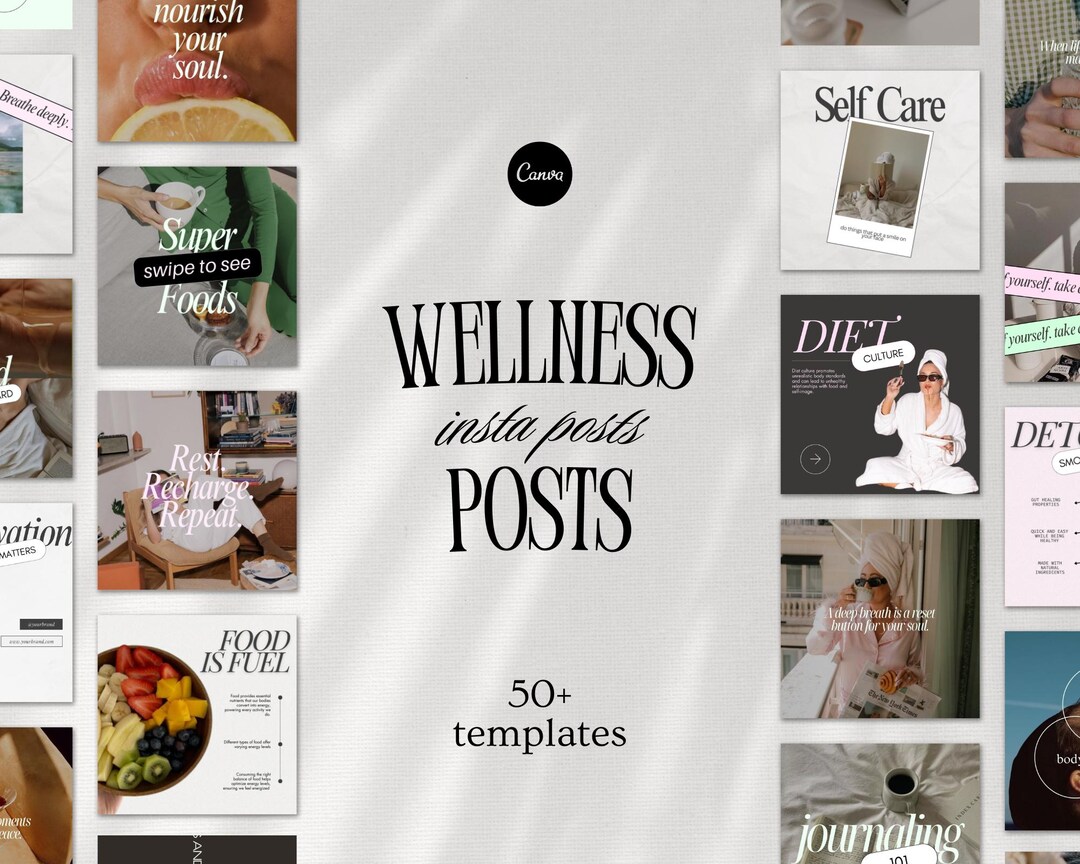 Wellness Instagram Post Template, Health & Wellbeing Coach Aesthetic ...