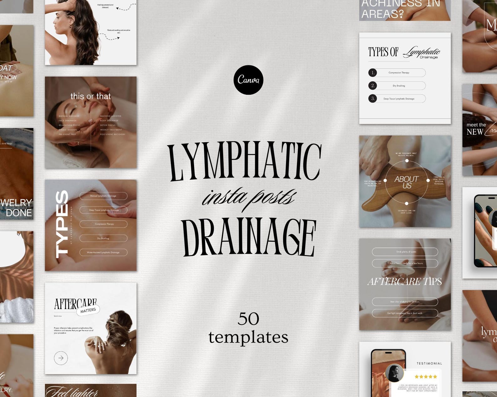Manual Lymphatic Drainage Instagram Post Template for Massage ...