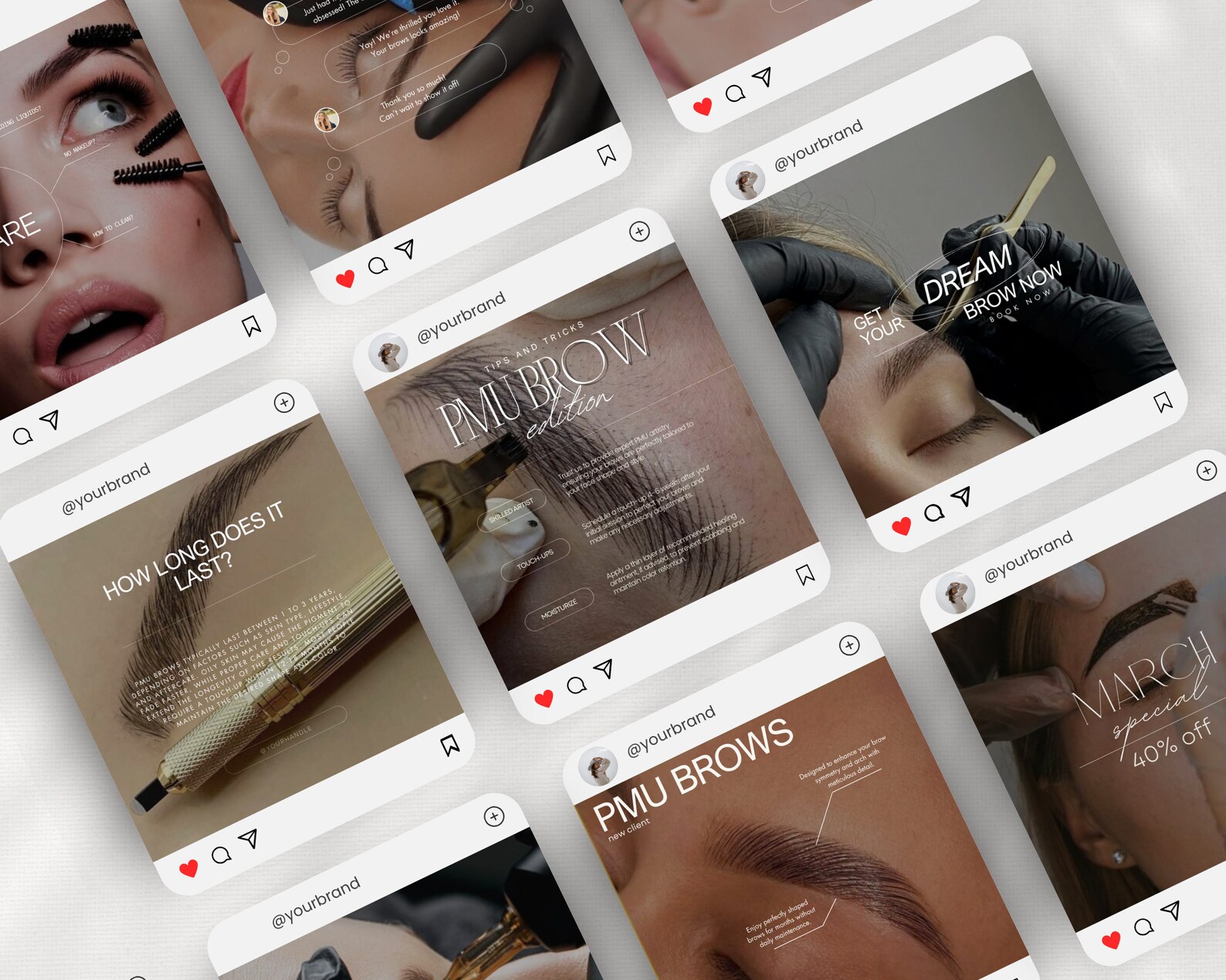 Microblading PMU Brows Instagram Template, Permanent Makeup Artist ...