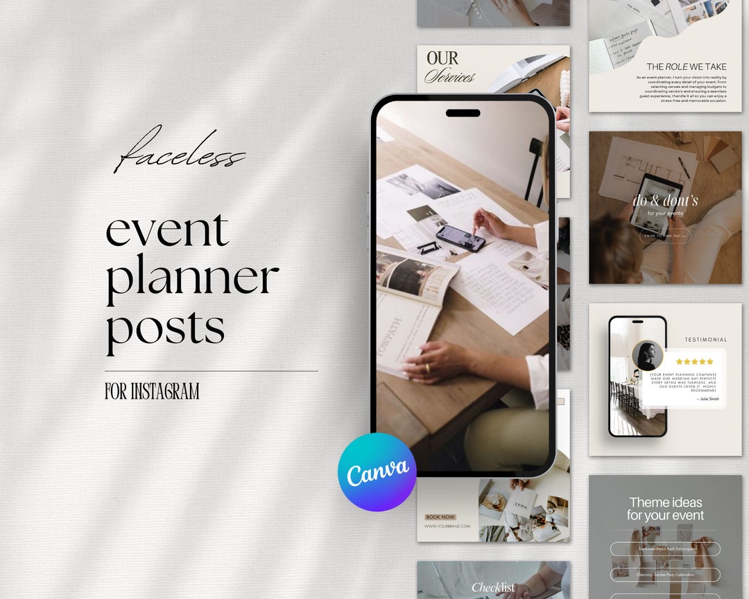 Editable Event Planner Instagram Post Templates, Event Planner Social ...