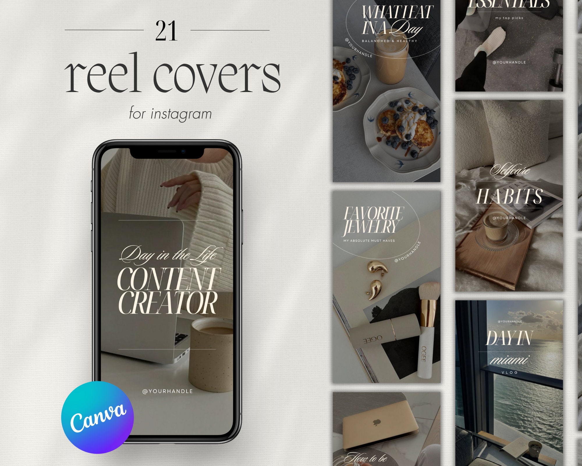 21 Instagram Reel Cover Templates, Content Creator Reel Cover Editable ...