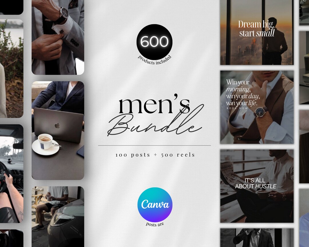 600 Faceless Men Reels and Posts for Instagram and Tiktok, Men Bundle ...