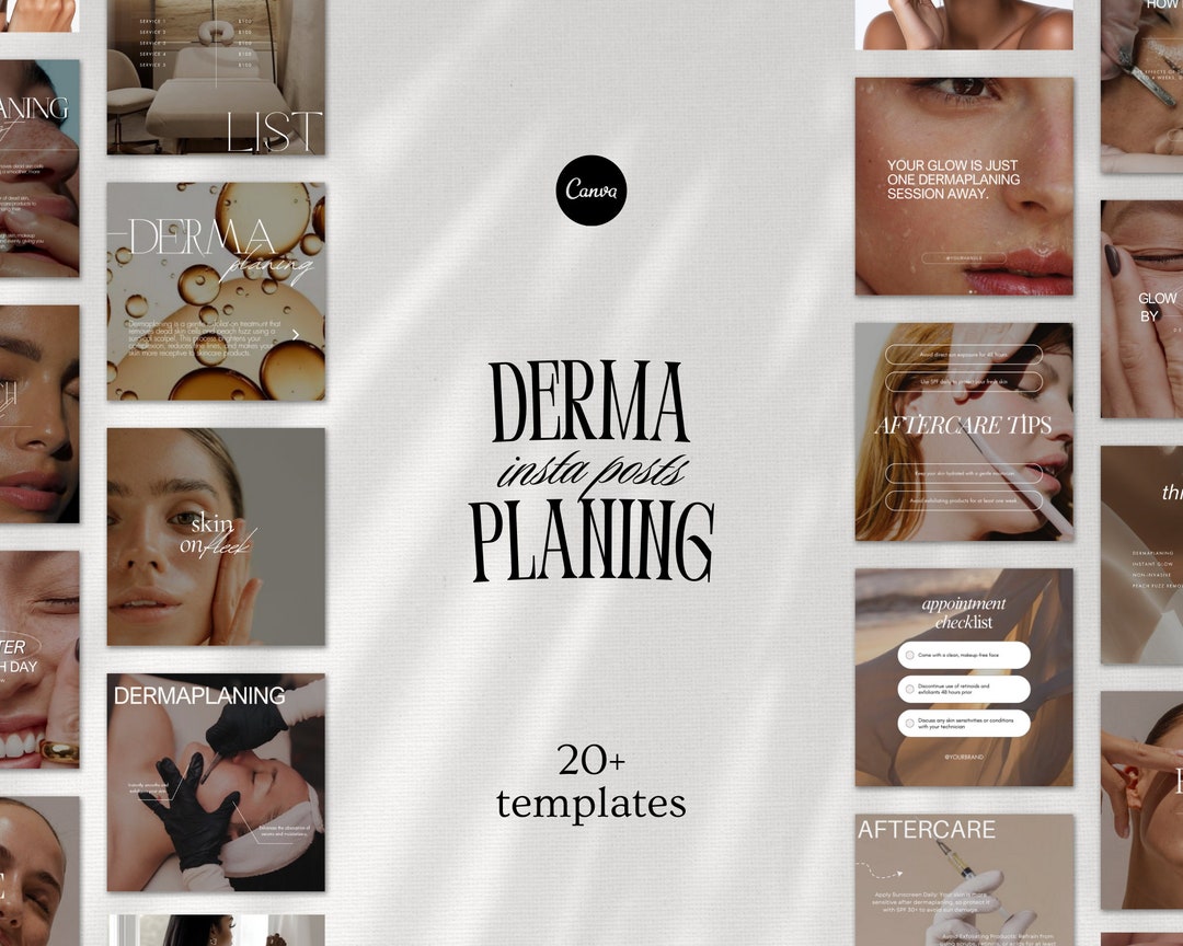 Dermaplaning Instagram Post Templates for Instagram, Esthetician Social ...