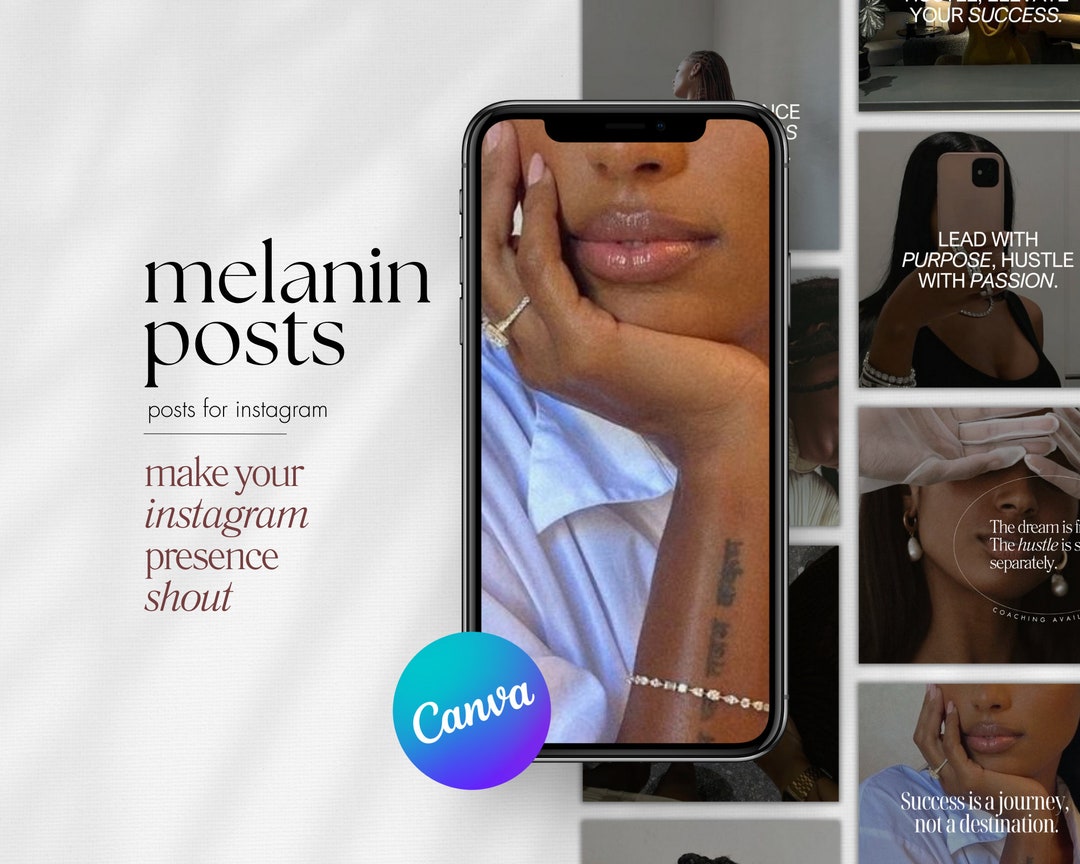 Faceless Melanin Instagram Post Templates, Melanin and Faceless Digital ...