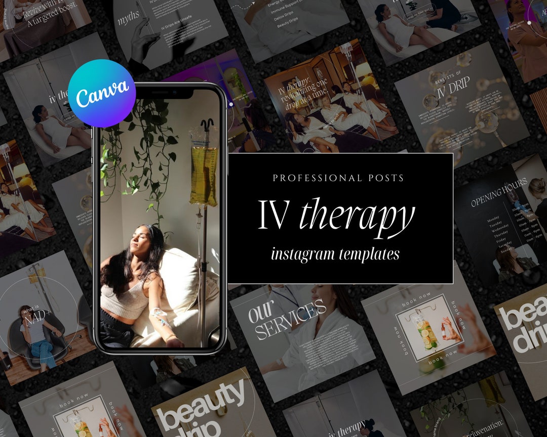 IV Therapy Instagram Templates, Iv Hydration Instagram Templates, IV ...