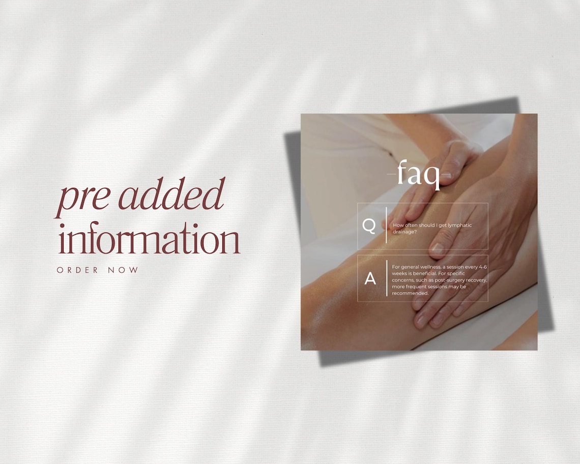 Manual Lymphatic Drainage Instagram Post Template for Massage ...