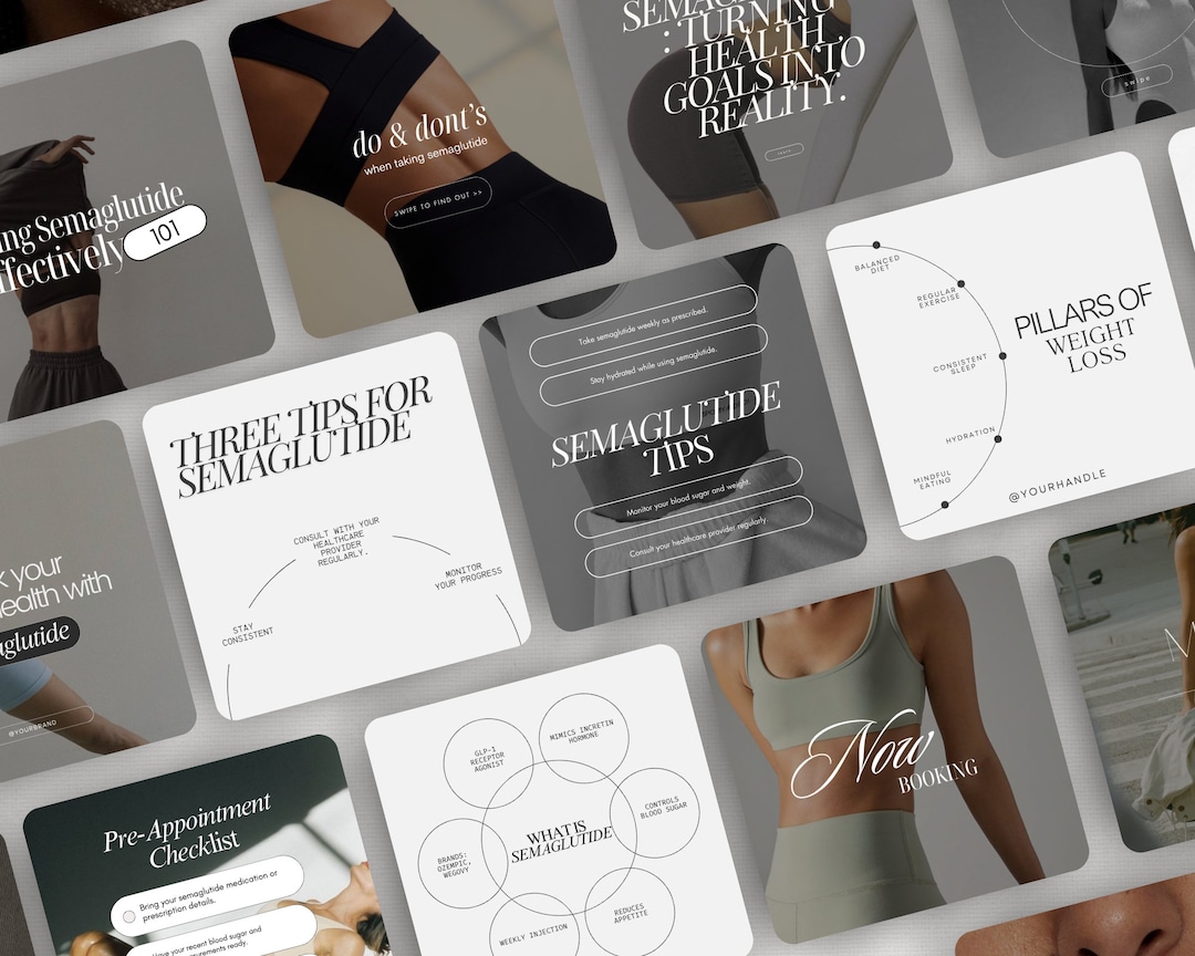 Semaglutide and Weight Loss Instagram Templates, Semagluetide Canva ...