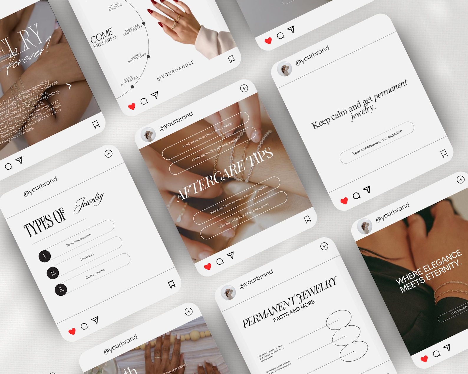 100 Editable Permanent Jewelry Instagram Posts Template, Aesthetic ...