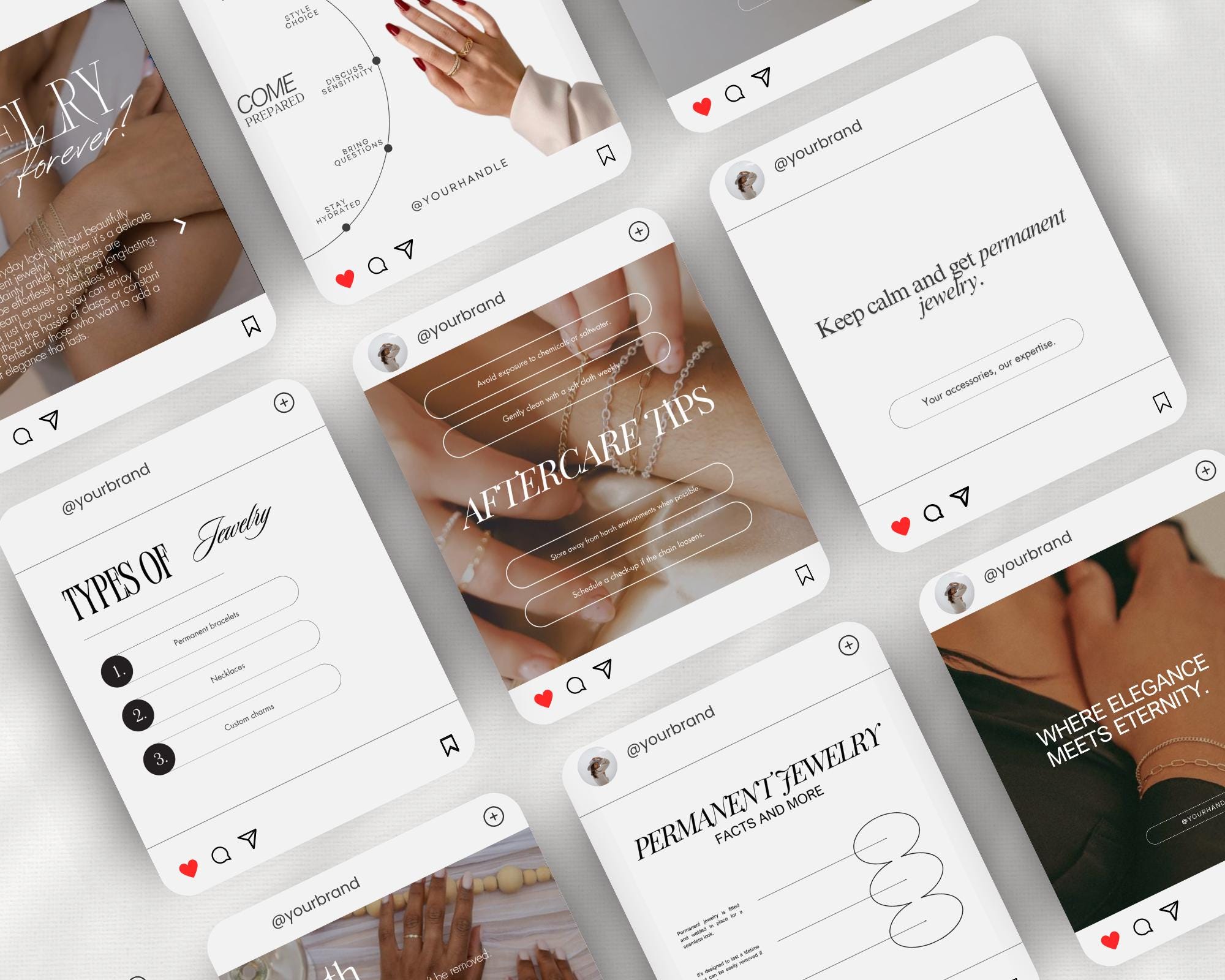 100 Editable Permanent Jewelry Instagram Posts Template, Aesthetic ...