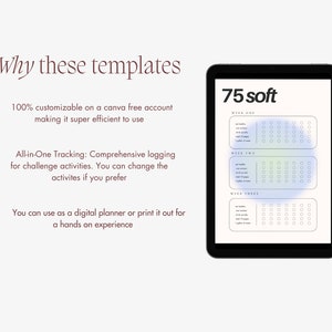 EDITABLE 75 Soft Tracker Template, Canva Workout Template, Lifestyle ...