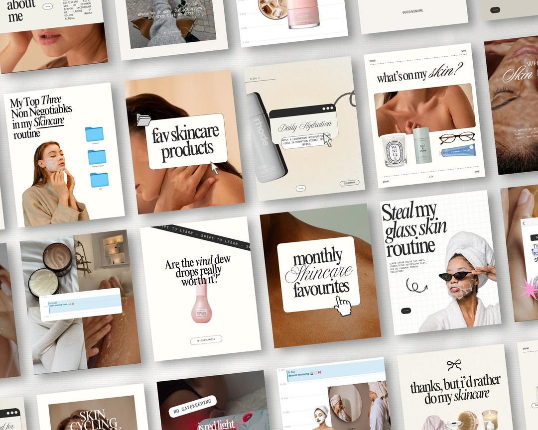 Skincare Instagram Post Templates for Esthetician Medspa Dermatologist ...