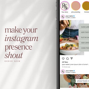 Food Instagram Template Bundle, Food Blogger Canva Template, Dietician ...
