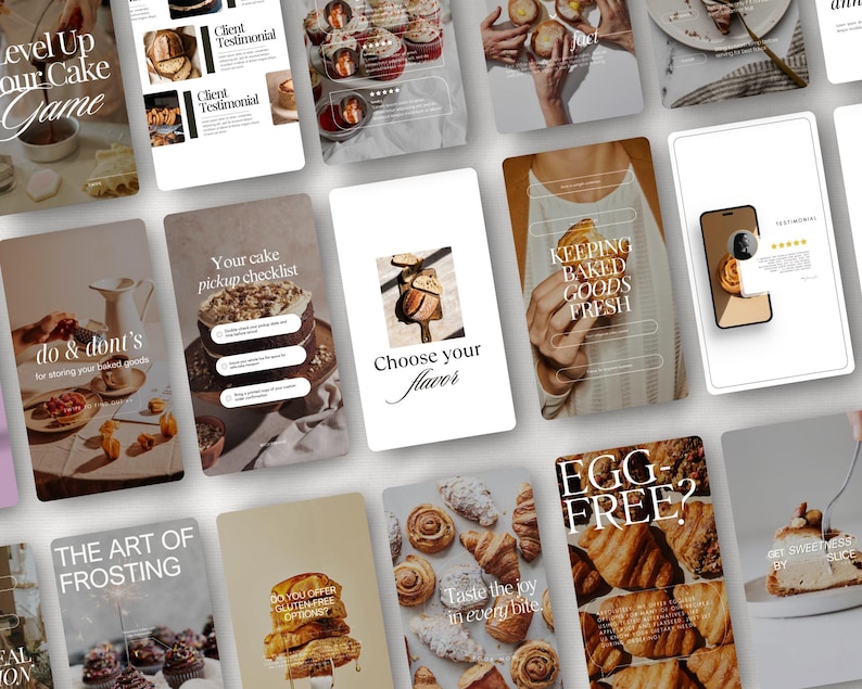 Bakery Instagram Story Templates, Editable Canva Posts (digital ...
