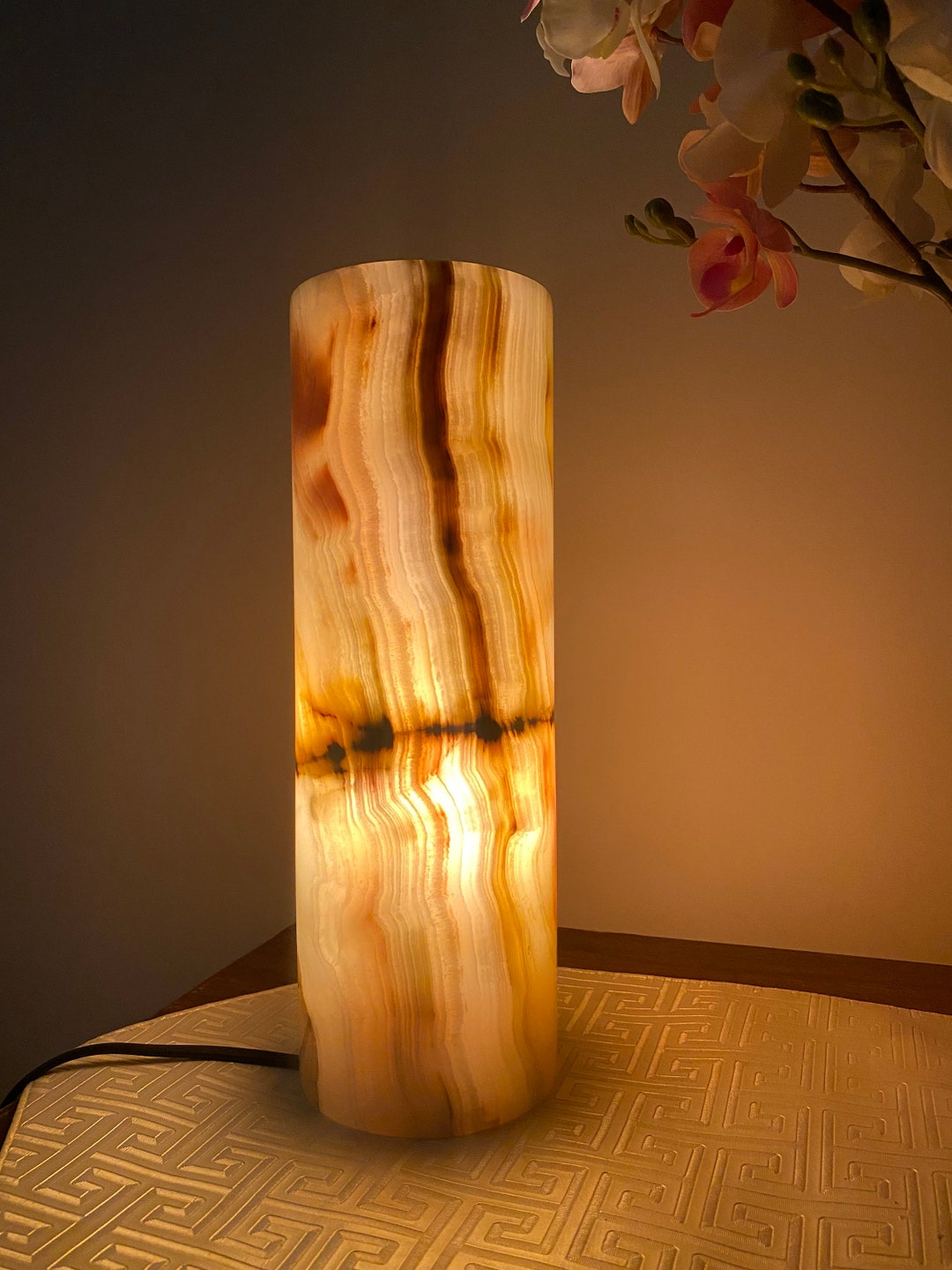 Onyx Cylinder Lamp 4x12inch - Etsy