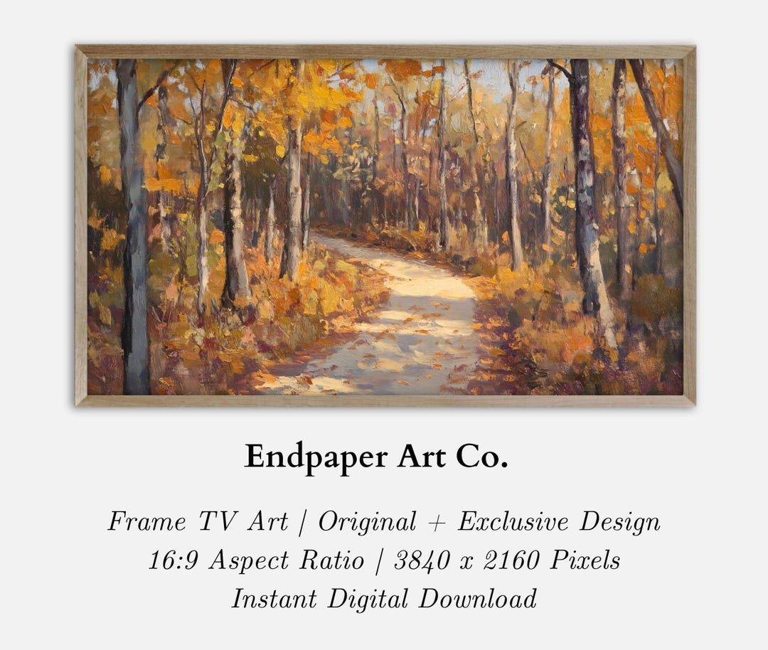 Forest Path In Fall Frame Tv Art Instant Digital Download For 16 9