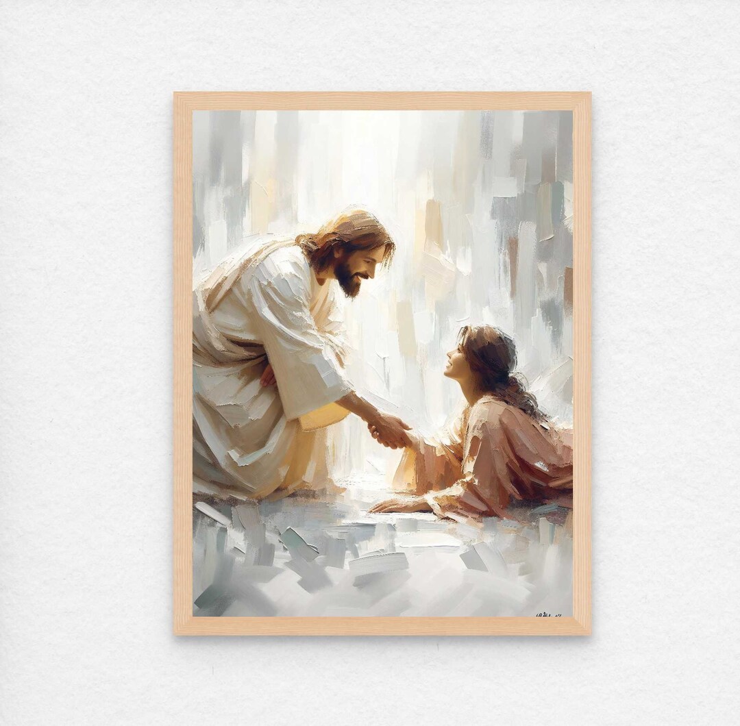 A Helping Hand, Digital Christian Art, Jesus and Woman, Jesus Heals a ...