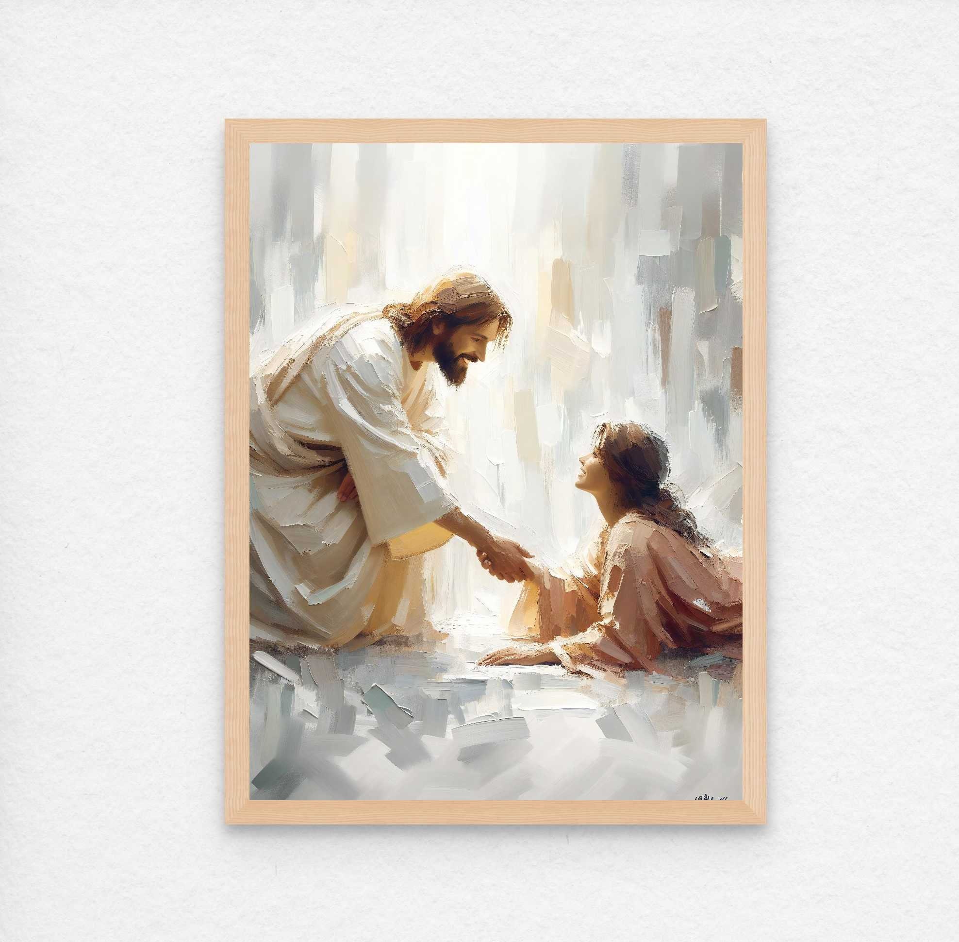 A Helping Hand, Digital Christian Art, Jesus and Woman, Jesus Heals a ...